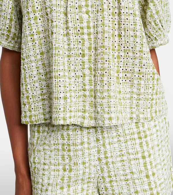 Velvet By Graham & Spencer Angie Broderie Anglaise Cotton-blend Top