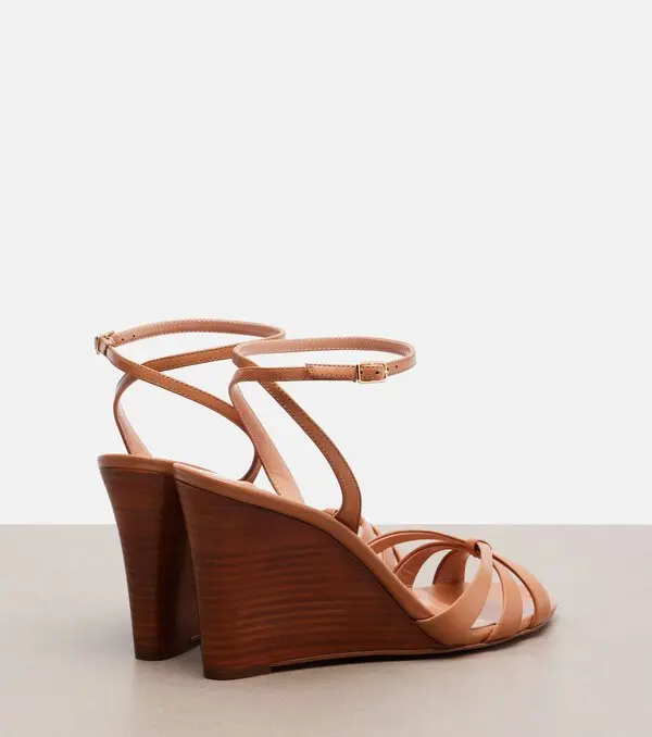 AQUAZZURA Tati Leather Wedge Sandals