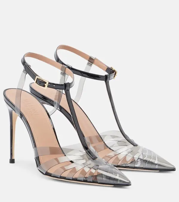 MALONE SOULIERS Jilia Leather-trimmed Pvc Slingback Pumps - Black