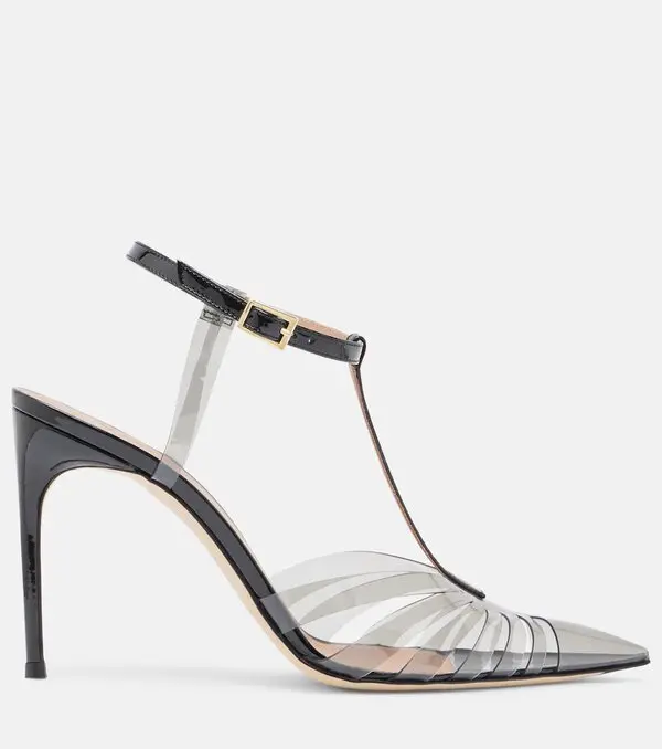 MALONE SOULIERS Jilia Leather-trimmed Pvc Slingback Pumps