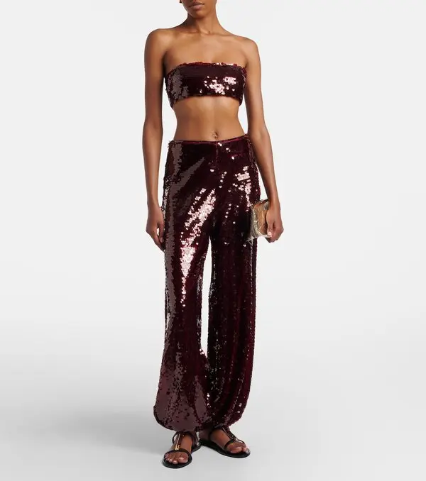 ADRIANA DEGREAS Sequined Balloon Pants