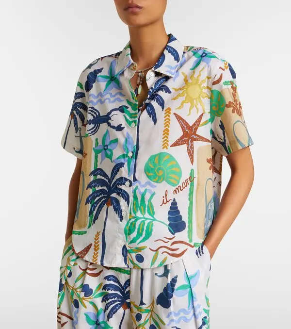 Velvet By Graham & Spencer Marnie Printed Cotton Poplin Shirt