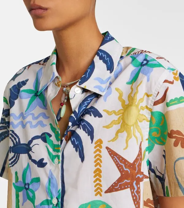Velvet By Graham & Spencer Marnie Printed Cotton Poplin Shirt