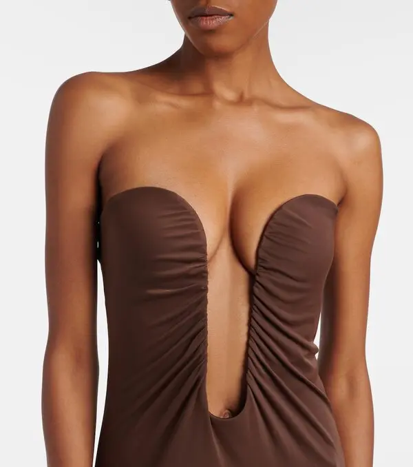 ADRIANA DEGREAS Strapless Maxi Dress
