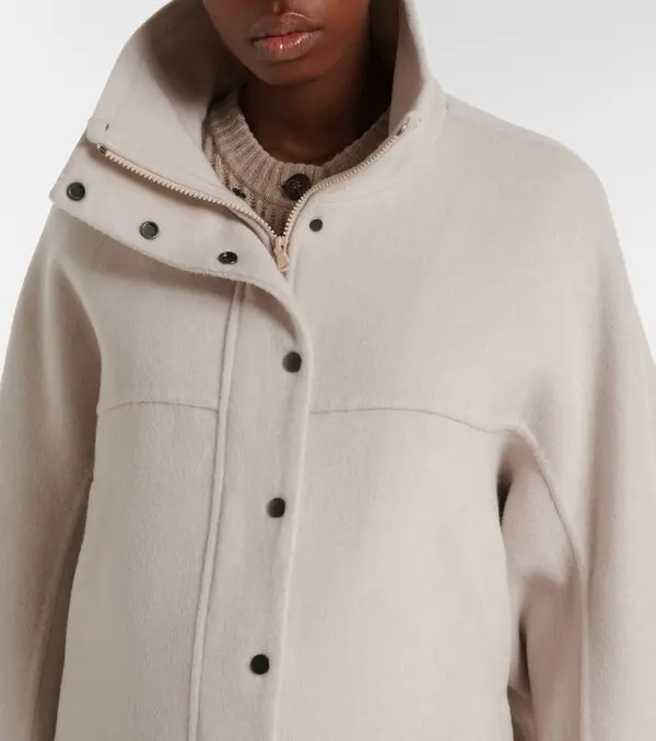 Brunello Cucinelli Shearling-trimmed Wool And Cashmere Jacket