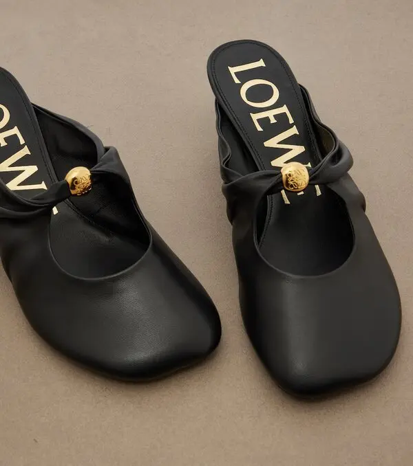 Loewe Leather Mules - Black