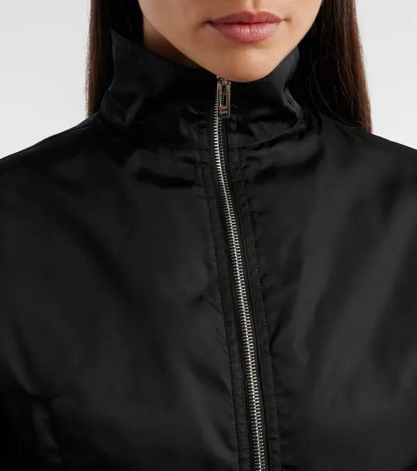 Alaïa Cropped Belted Taffeta Jacket