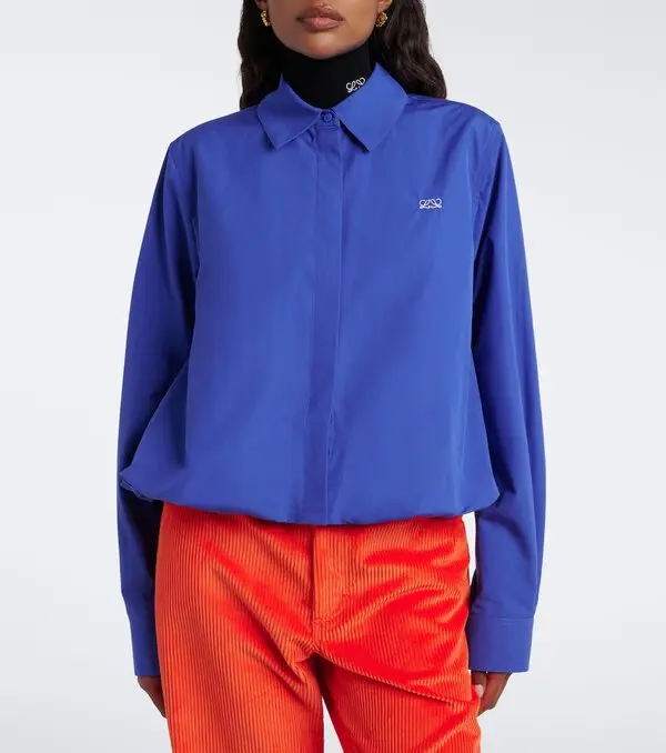 Loewe Double L Cotton Poplin Shirt - Blue