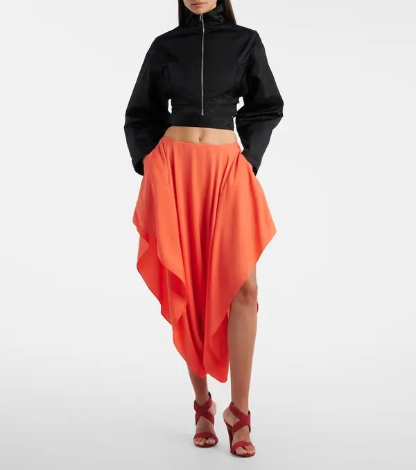 Alaïa Peek Cady Midi Skirt