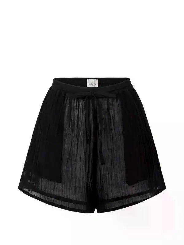 Le Kasha Drawstring Linen Shorts - Black