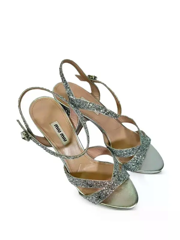 Miu Miu Crystal-embellished Leather Sandals