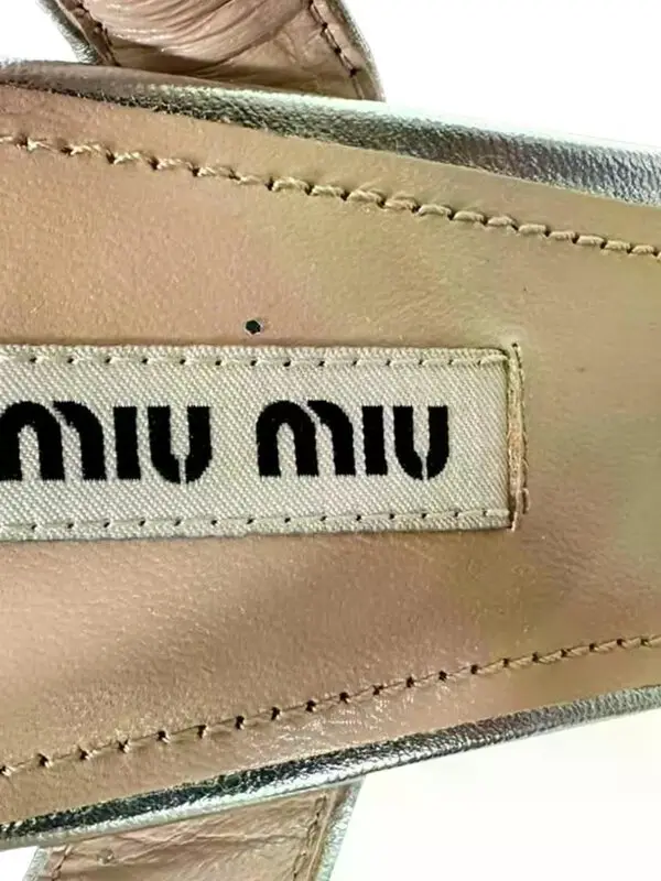 Miu Miu Crystal-embellished Leather Sandals