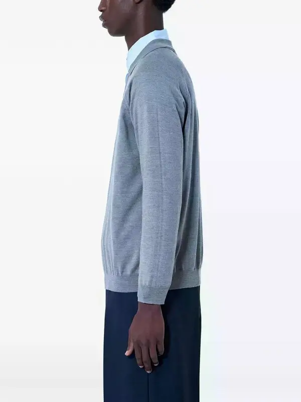 Miu Miu V-neck Wool Sweater With Logo Embroidery