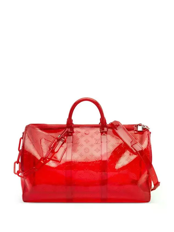 LOUIS VUITTON Keepall Bandoulière Monogram Holdall Bag - Red