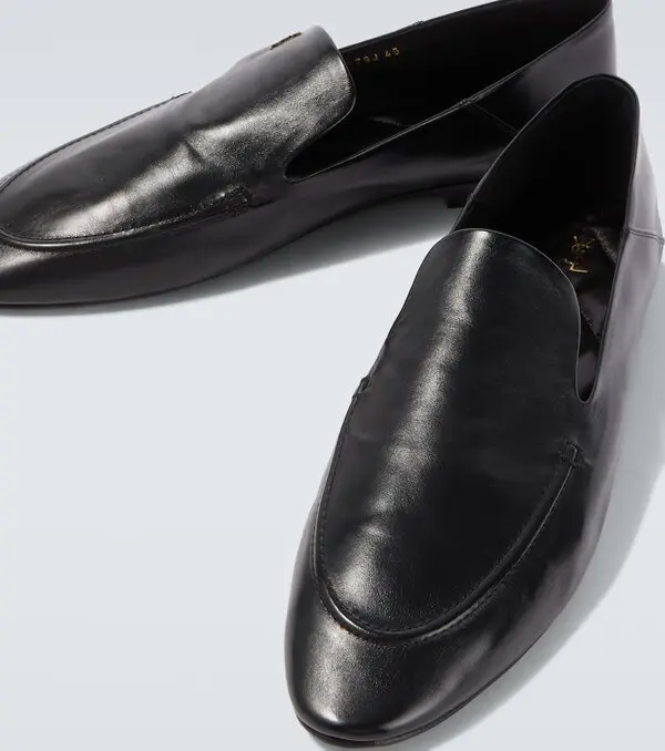 Saint Laurent Alain Convertible Leather Loafers
