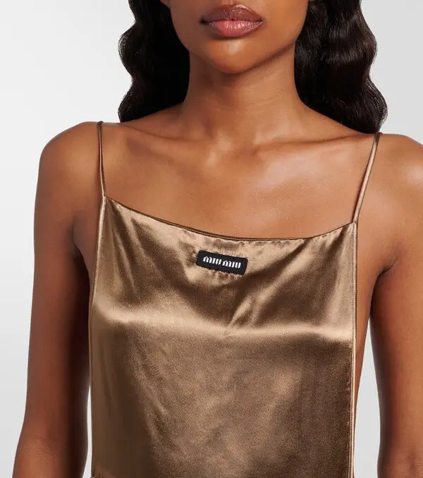 Miu Miu Open-back Satin Minidress