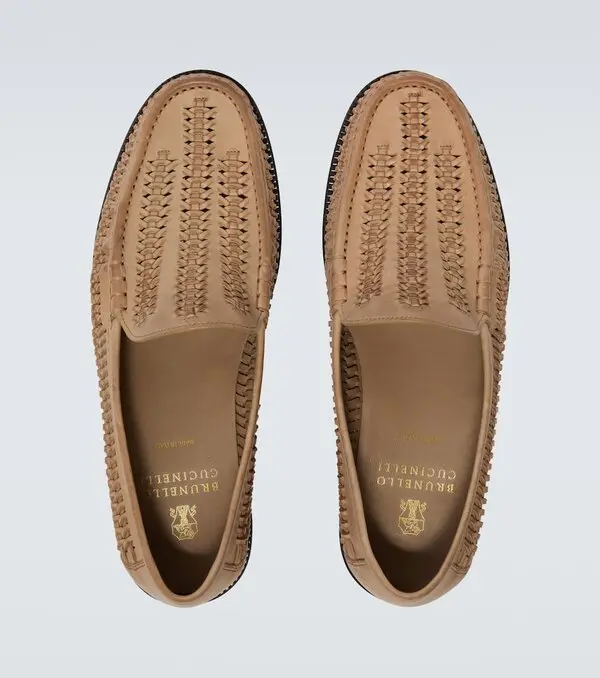 Brunello Cucinelli Woven Leather Loafers
