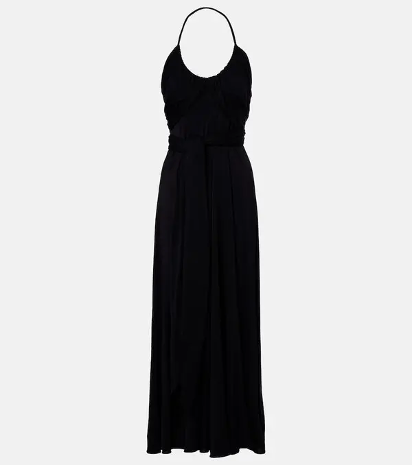 Alaïa Draped Jersey Maxi Dress