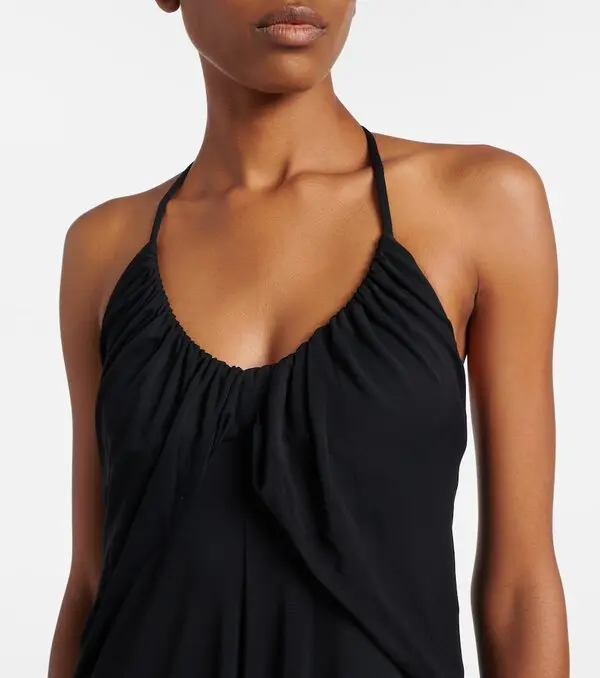Alaïa Draped Jersey Maxi Dress