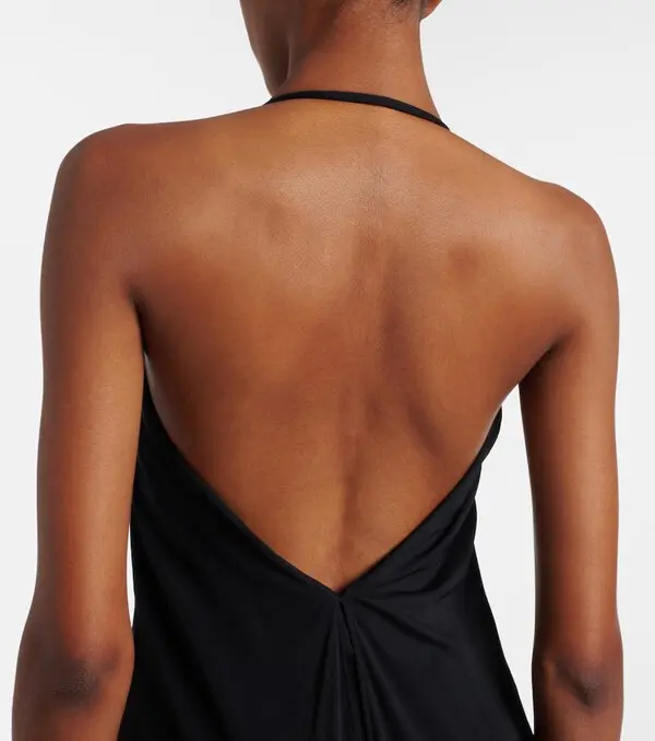 Alaïa Draped Jersey Maxi Dress