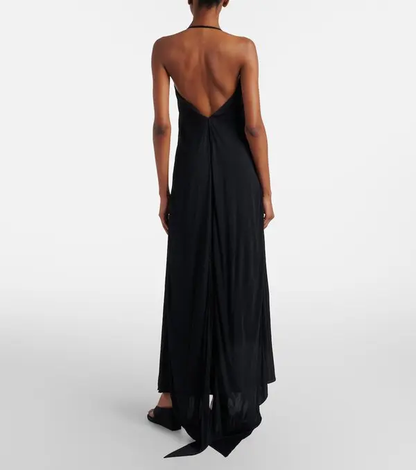 Alaïa Draped Jersey Maxi Dress