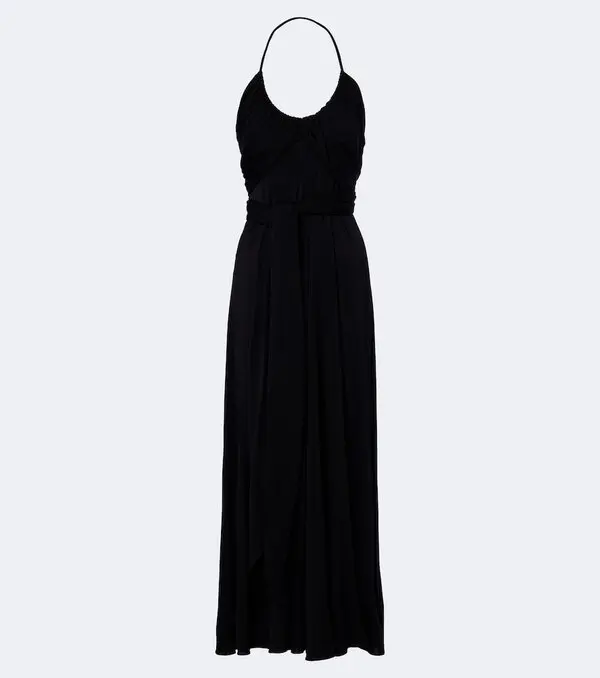 Alaïa Draped Maxi Dress - Black
