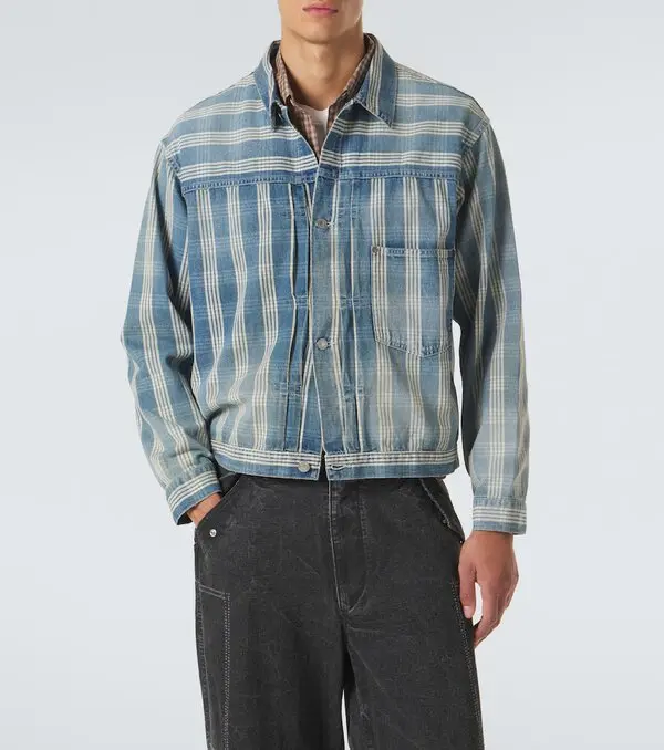 A.PRESSE Checked Denim Jacket
