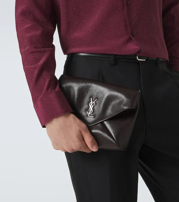 Saint Laurent Cassandre Envelope Messenger Bag - Brown