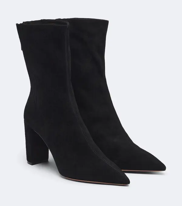 AQUAZZURA Saint Honoré Suede Ankle Boots - Black