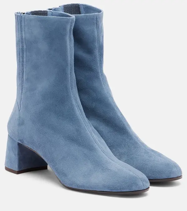 AQUAZZURA Saint Honoré Suede Ankle Boots - Blue