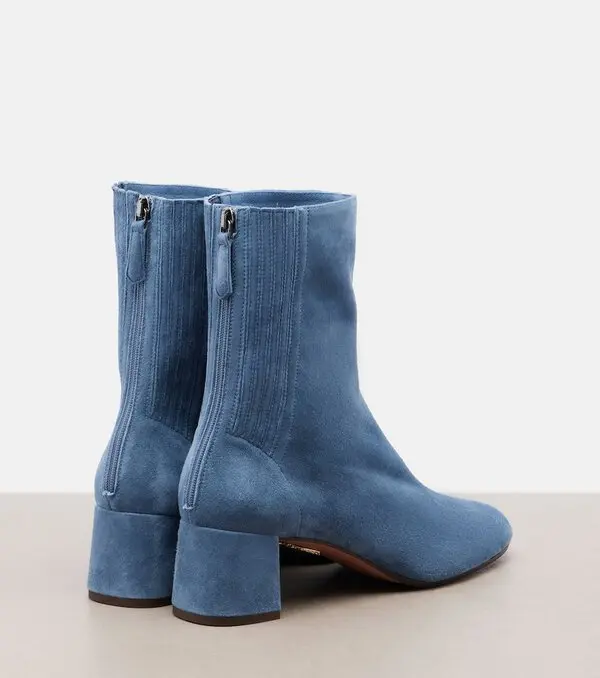 AQUAZZURA Saint Honoré Suede Ankle Boots - Blue