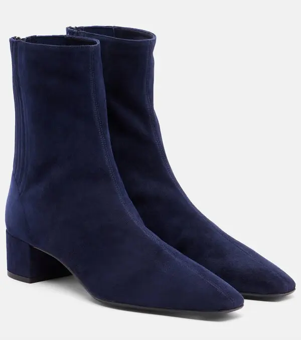 AQUAZZURA Saint Honoré Suede Ankle Boots - Blue