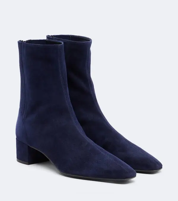 AQUAZZURA Saint Honoré Suede Ankle Boots - Blue