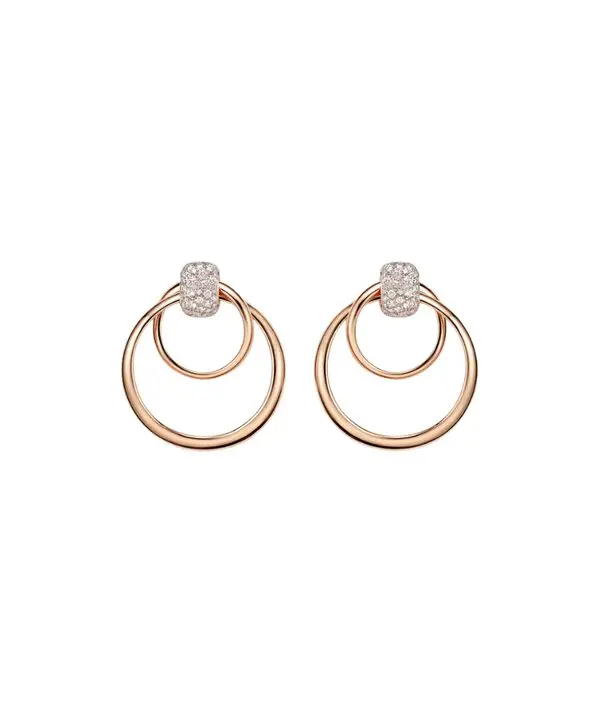 Pomellato 18kt Rose Diamond Hoop Earrings - Gold