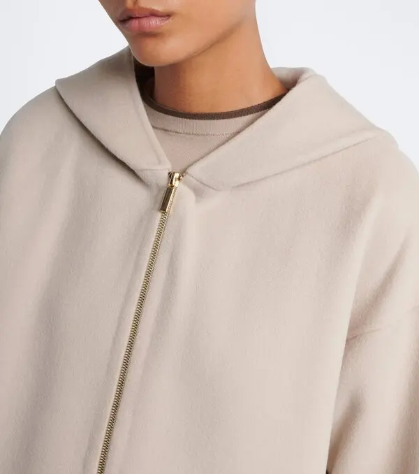 Max Mara Hooded Virgin Wool Jacket - Beige