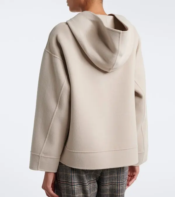 Max Mara Hooded Virgin Wool Jacket - Beige