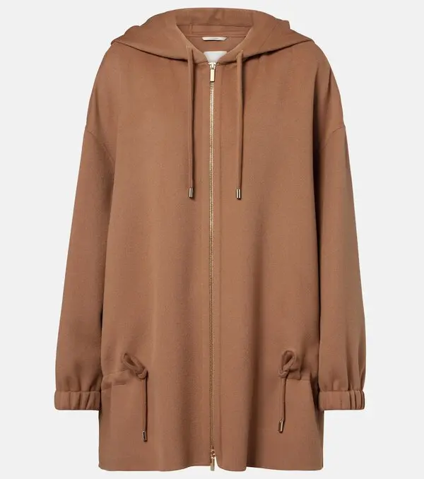 Max Mara Hooded Virgin Wool Jacket - Brown