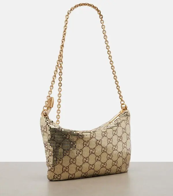 Gucci Gg Mesh Shoulder Bag - Gold