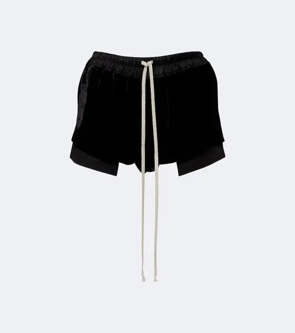 Rick Owens Viscose And Silk Shorts - Black