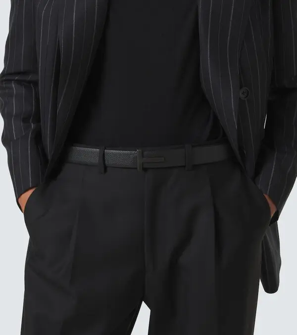 TOM FORD T Icon Leather Belt - Black