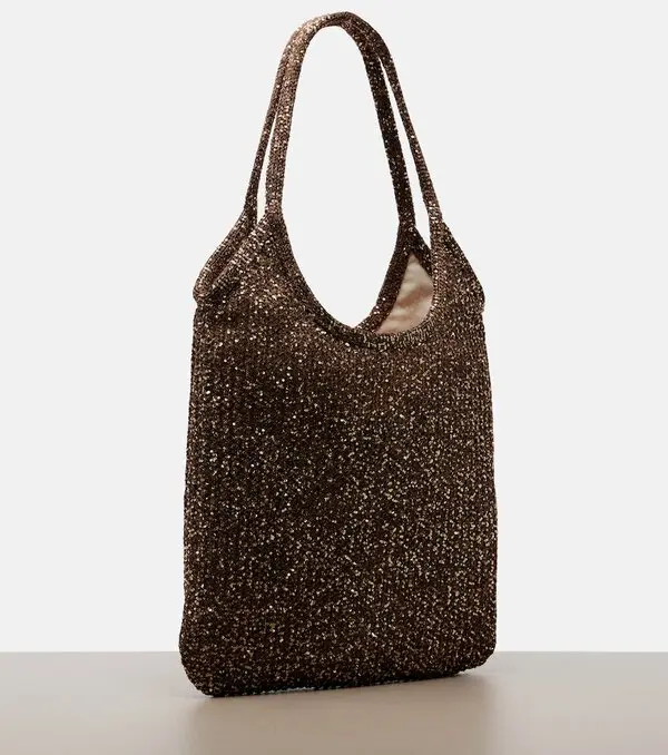 Miu Miu Ivy Sequined Mesh Shopper