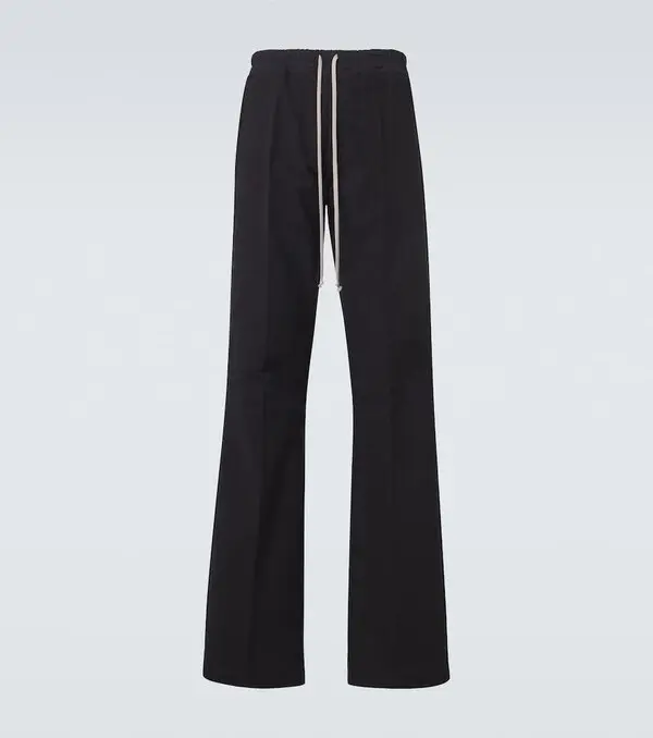 Rick Owens Dietrich Cotton Wide-leg Pants - Black