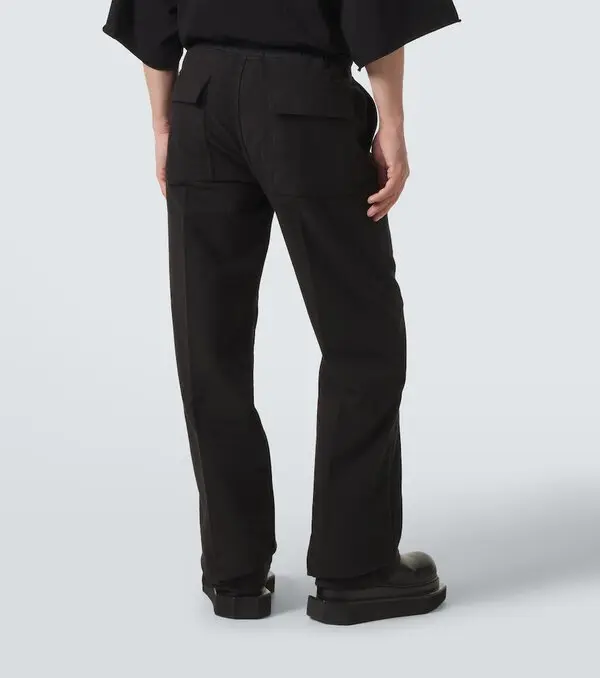 Rick Owens Dietrich Cotton Wide-leg Pants - Black