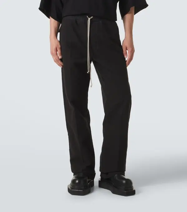 Rick Owens Dietrich Cotton Wide-leg Pants - Black