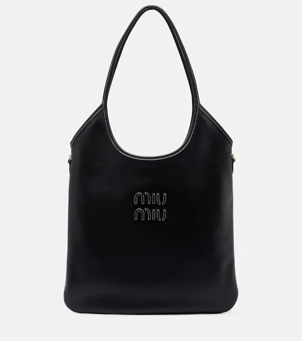 Miu Miu Leather Shopper - Black