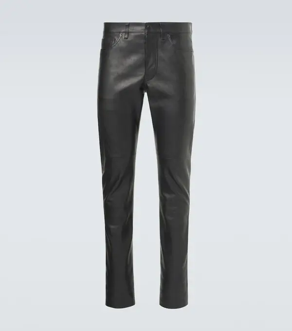 TOM FORD Leather Slim Pants - Black