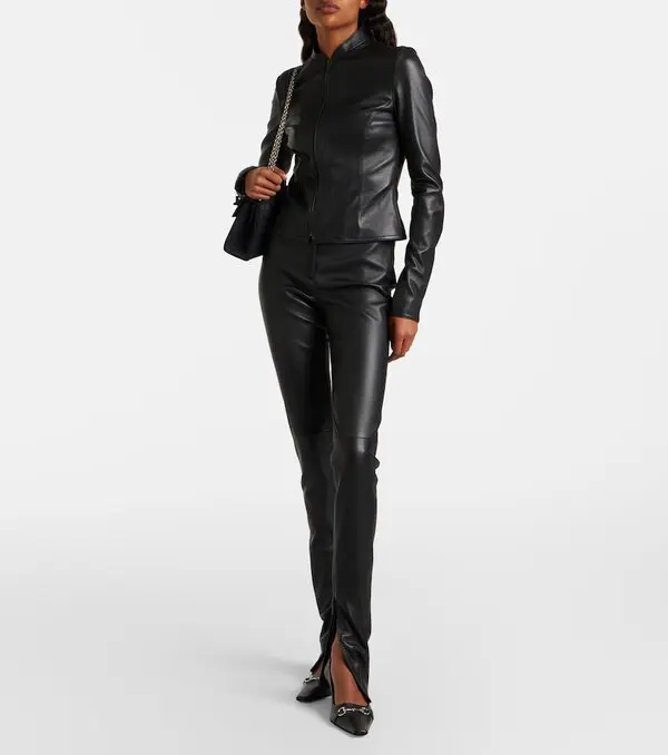 Gucci Leather Zip-up Jacket