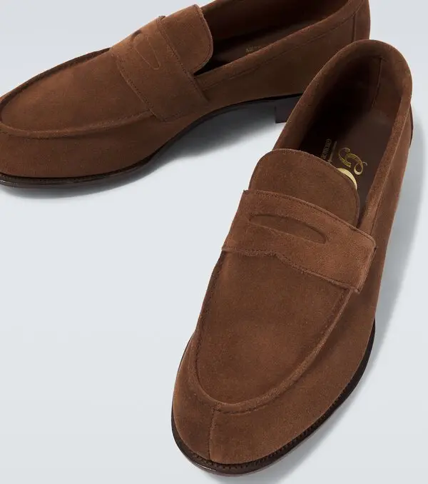 George Cleverley Suede Penny Loafers