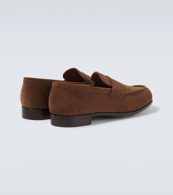 George Cleverley Suede Penny Loafers
