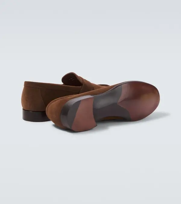 George Cleverley Suede Penny Loafers